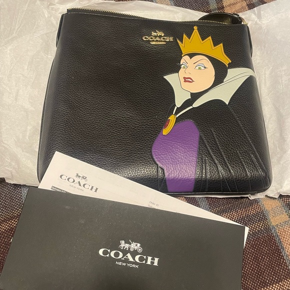 Coach | Bags | Nwt Coach Disney X Evil Queen Rowan Leather File Bag ...
